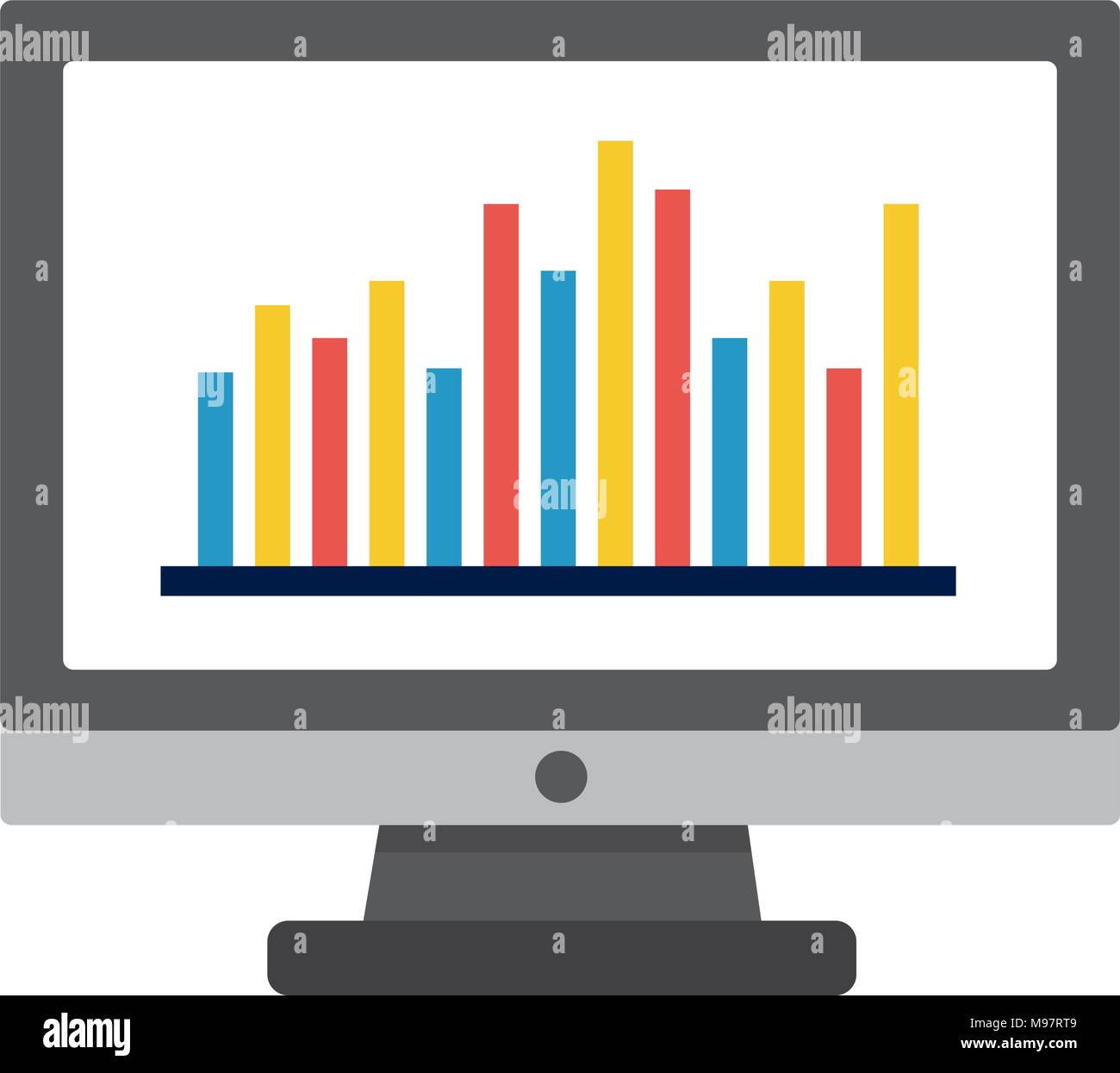 computer statistics business graph presentation Stock Vector Image ...