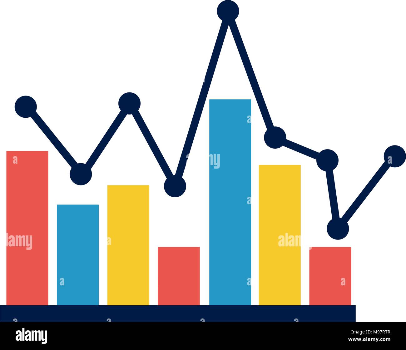 statistics bar graph pointed line design Stock Vector Image & Art - Alamy