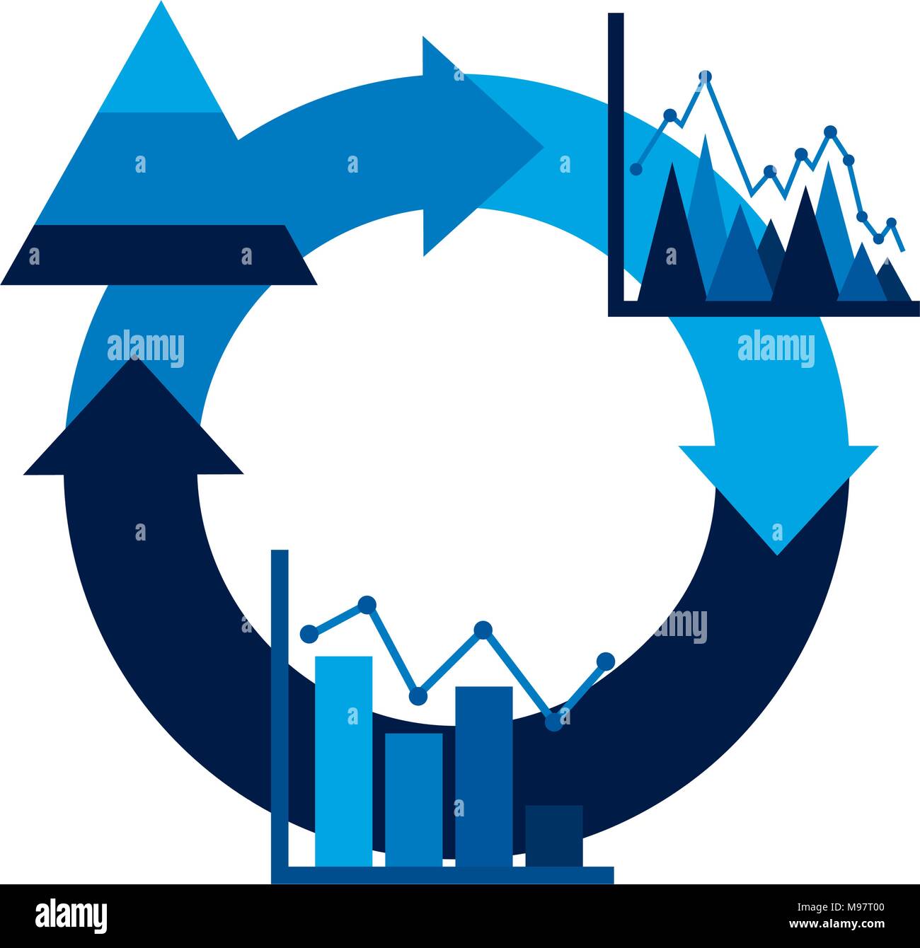 cycle arrow diagram bar graph business theme Stock Vector Image & Art ...