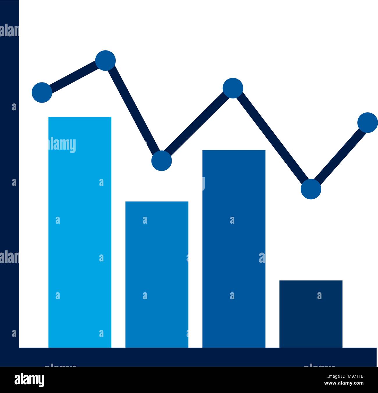 statistic bar graph pointed line strategic scheme Stock Vector Image ...