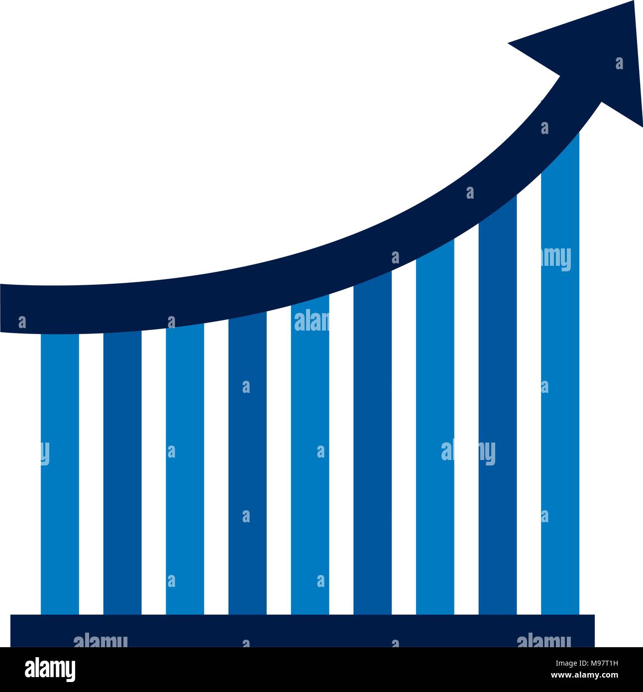 bar graph arrow growth financial business statistic Stock Vector Image ...