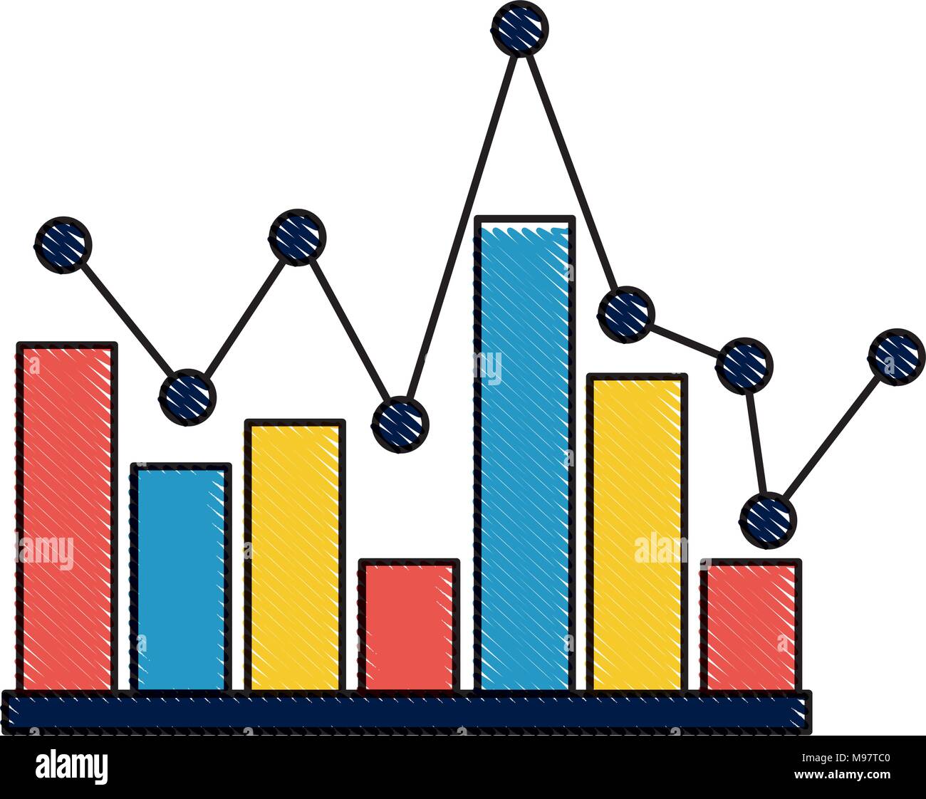 statistics bar graph pointed line design Stock Vector Image & Art - Alamy