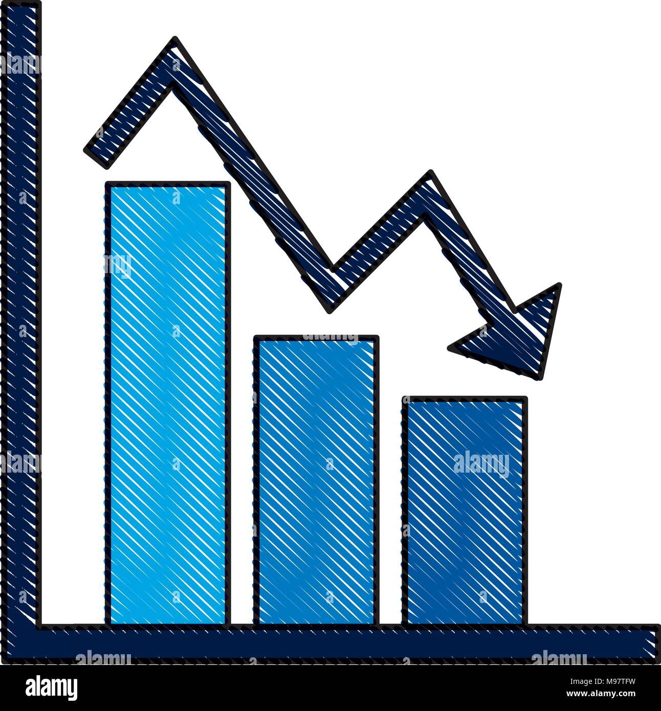 business financial bar graph chart diagram crisis problem Stock Vector ...