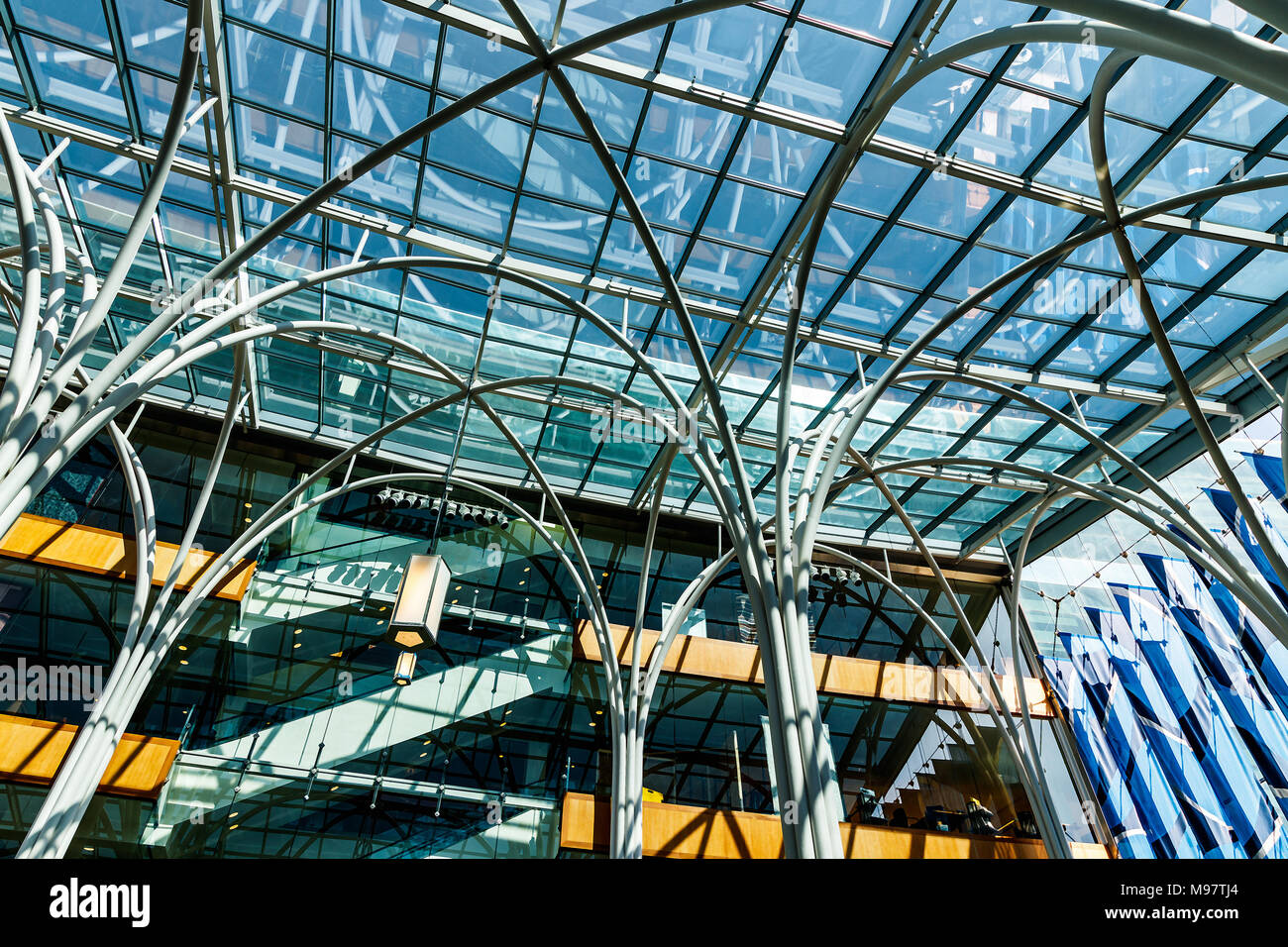 Indianapolis - Circa March 2018: Glass encased Atrium at the ...
