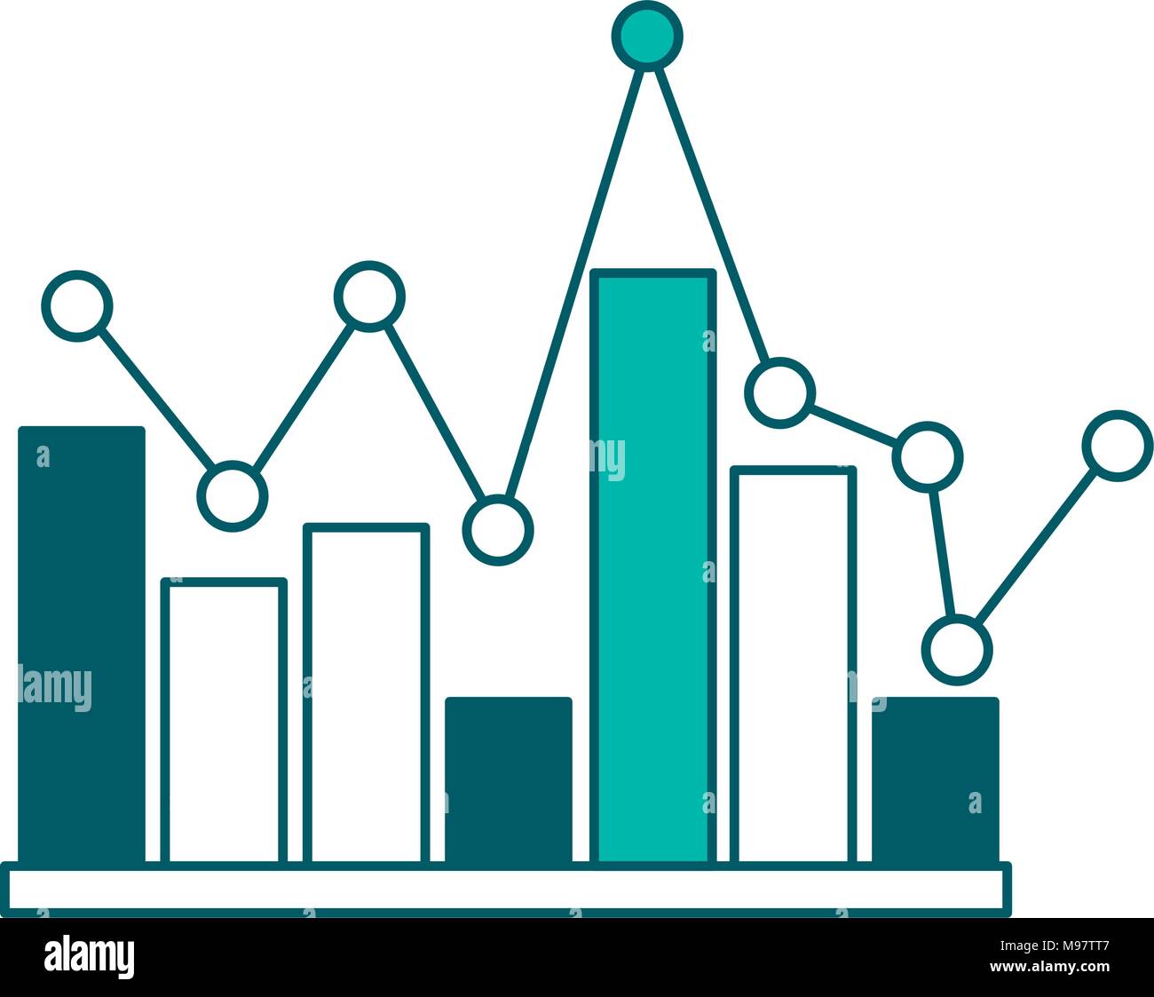 statistics bar graph pointed line design Stock Vector Image & Art - Alamy