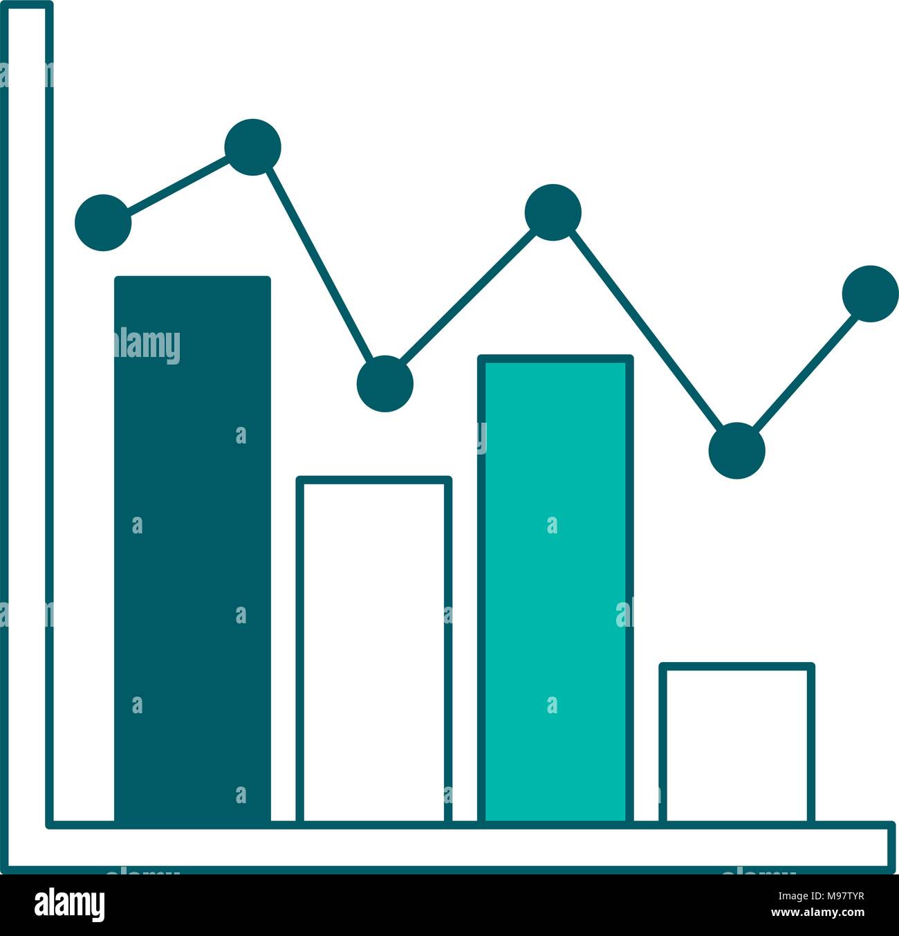 statistic bar graph pointed line strategic scheme Stock Vector Image ...