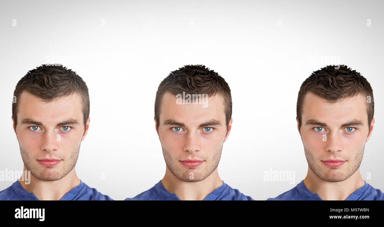 Clone men in row Stock Photo - Alamy