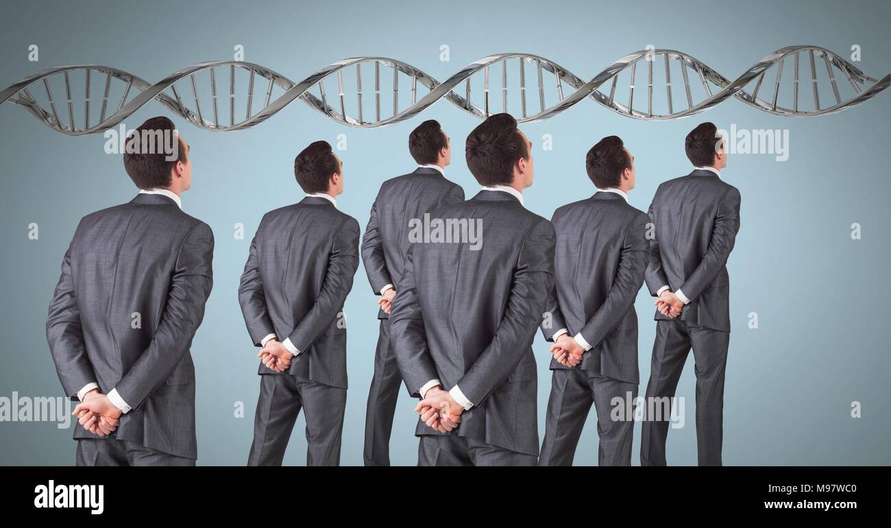 Clone men with genetic DNA Stock Photo - Alamy