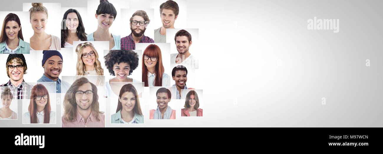 portrait profiles of different people Stock Photo - Alamy