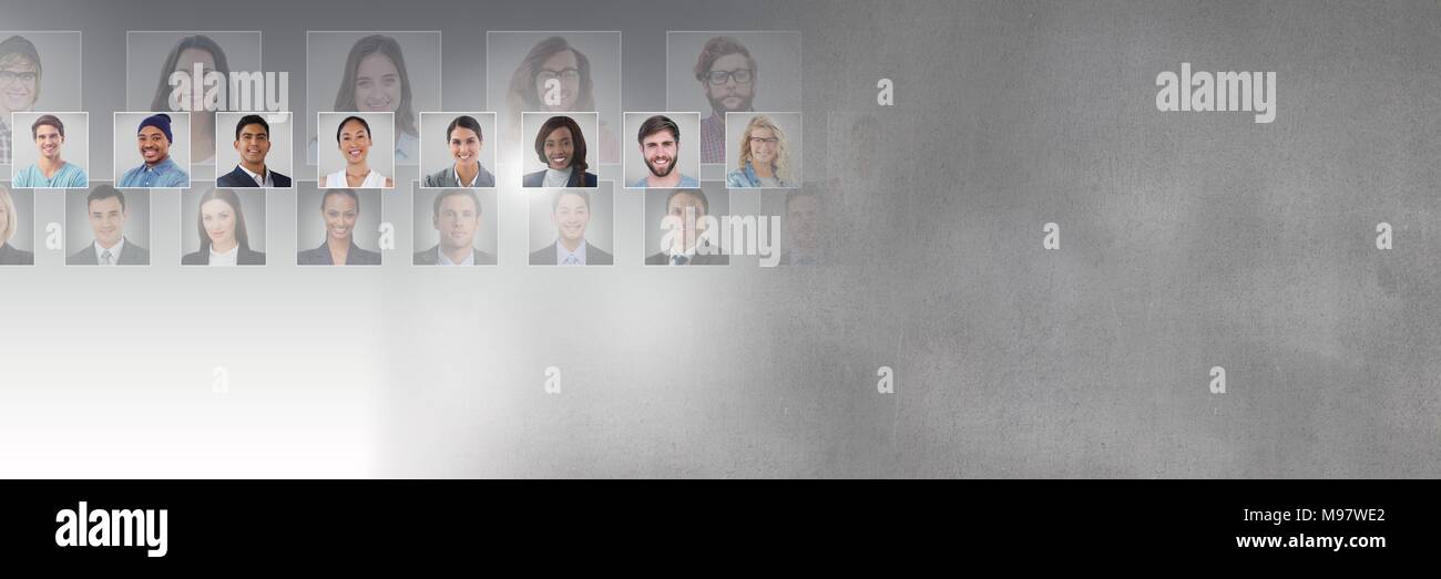 portrait profiles of different people Stock Photo - Alamy