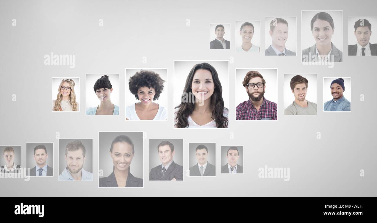 portrait profiles of different people Stock Photo - Alamy