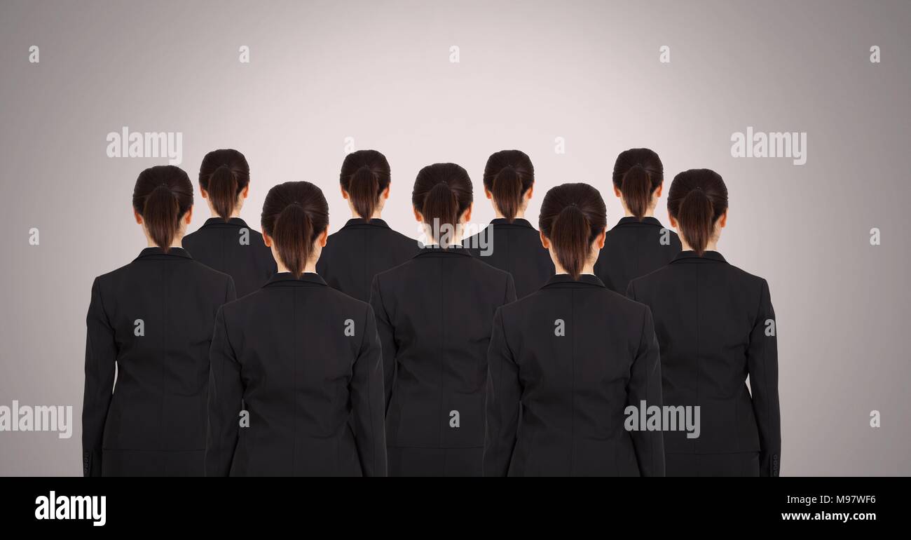 Clone women in group Stock Photo - Alamy