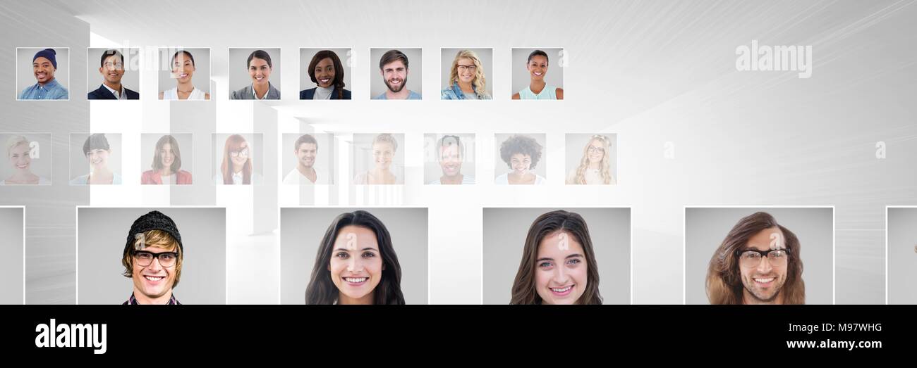 portrait profiles of different people Stock Photo - Alamy