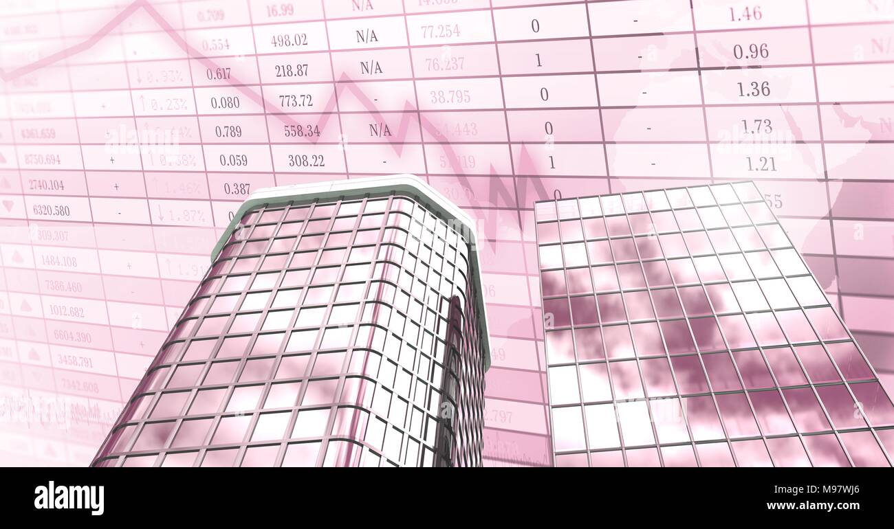 Tall buildings with economic finance background Stock Photo - Alamy