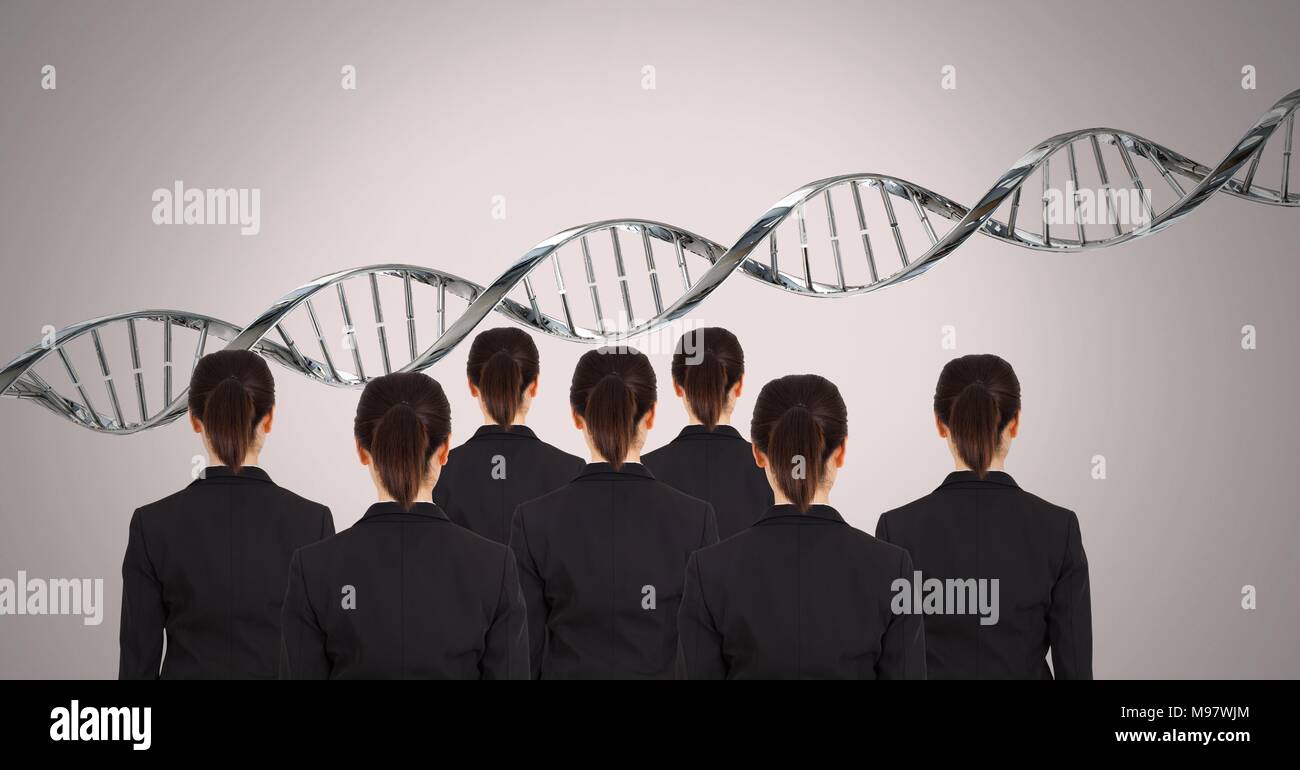 Clone women with genetic DNA Stock Photo - Alamy