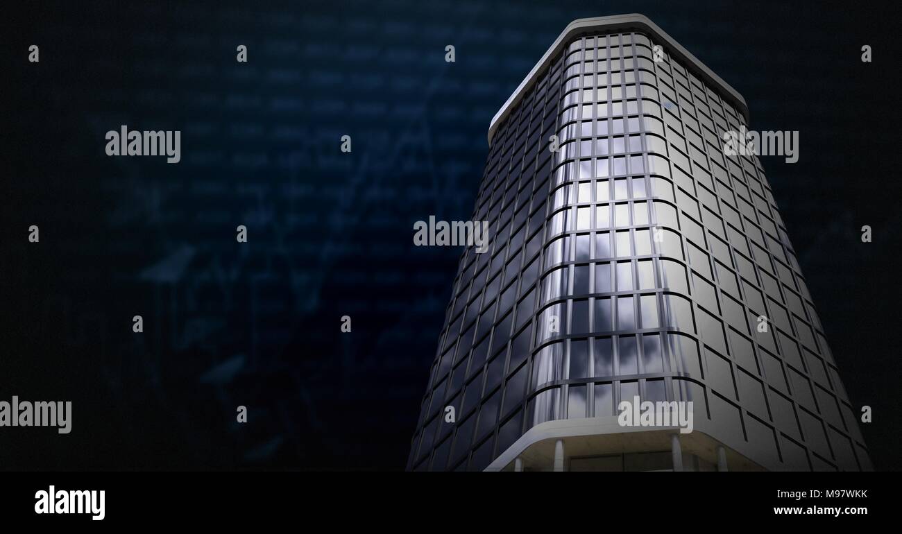 Tall buildings with economic finance background Stock Photo - Alamy