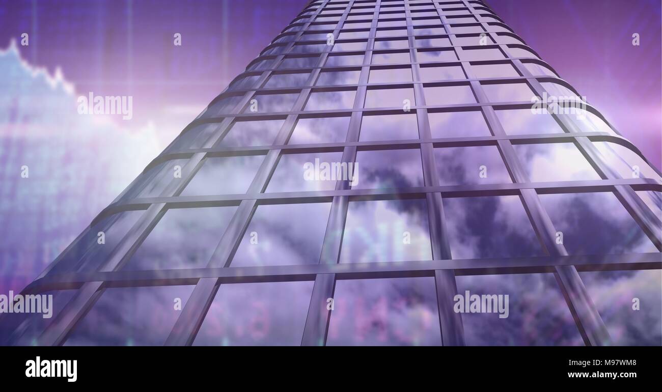 Tall buildings with economic finance background Stock Photo - Alamy