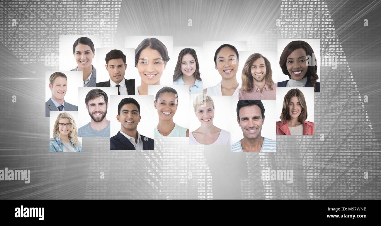 portrait profiles of different people Stock Photo - Alamy