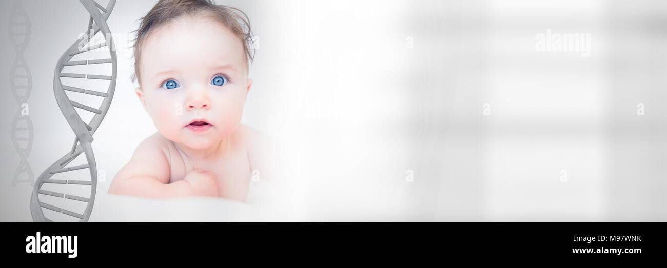 Baby with genetic DNA Stock Photo - Alamy