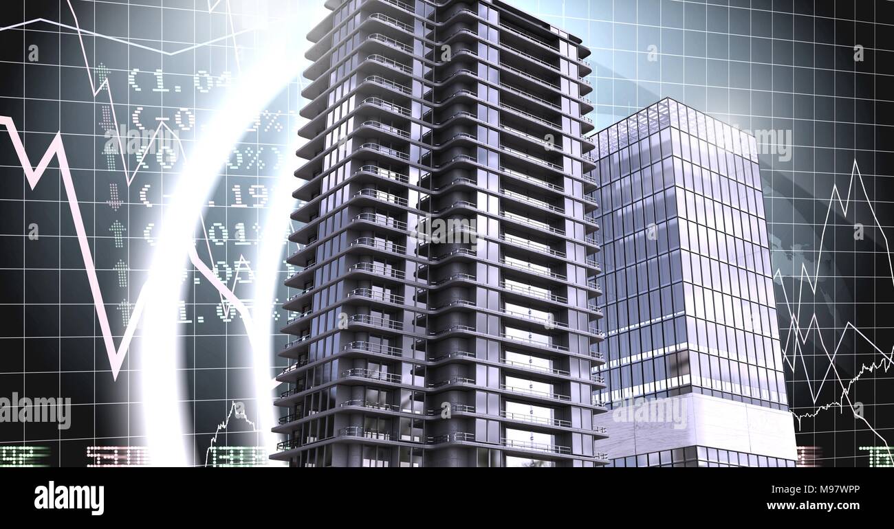 Buildings with financial economic background Stock Photo - Alamy