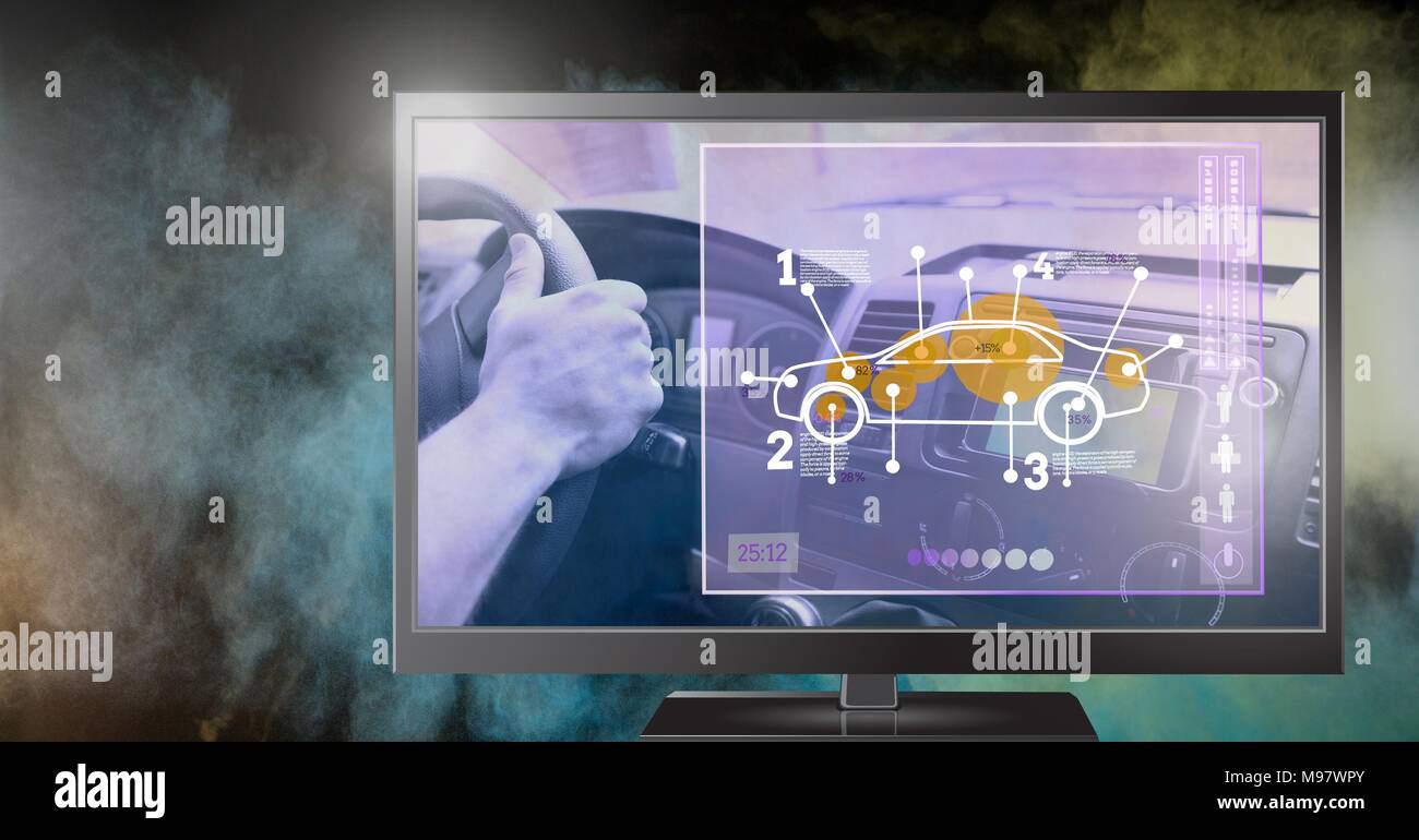 car interface on television Stock Photo - Alamy