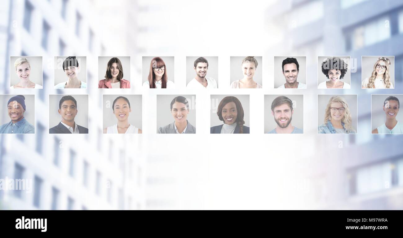 portrait profiles of different people Stock Photo - Alamy