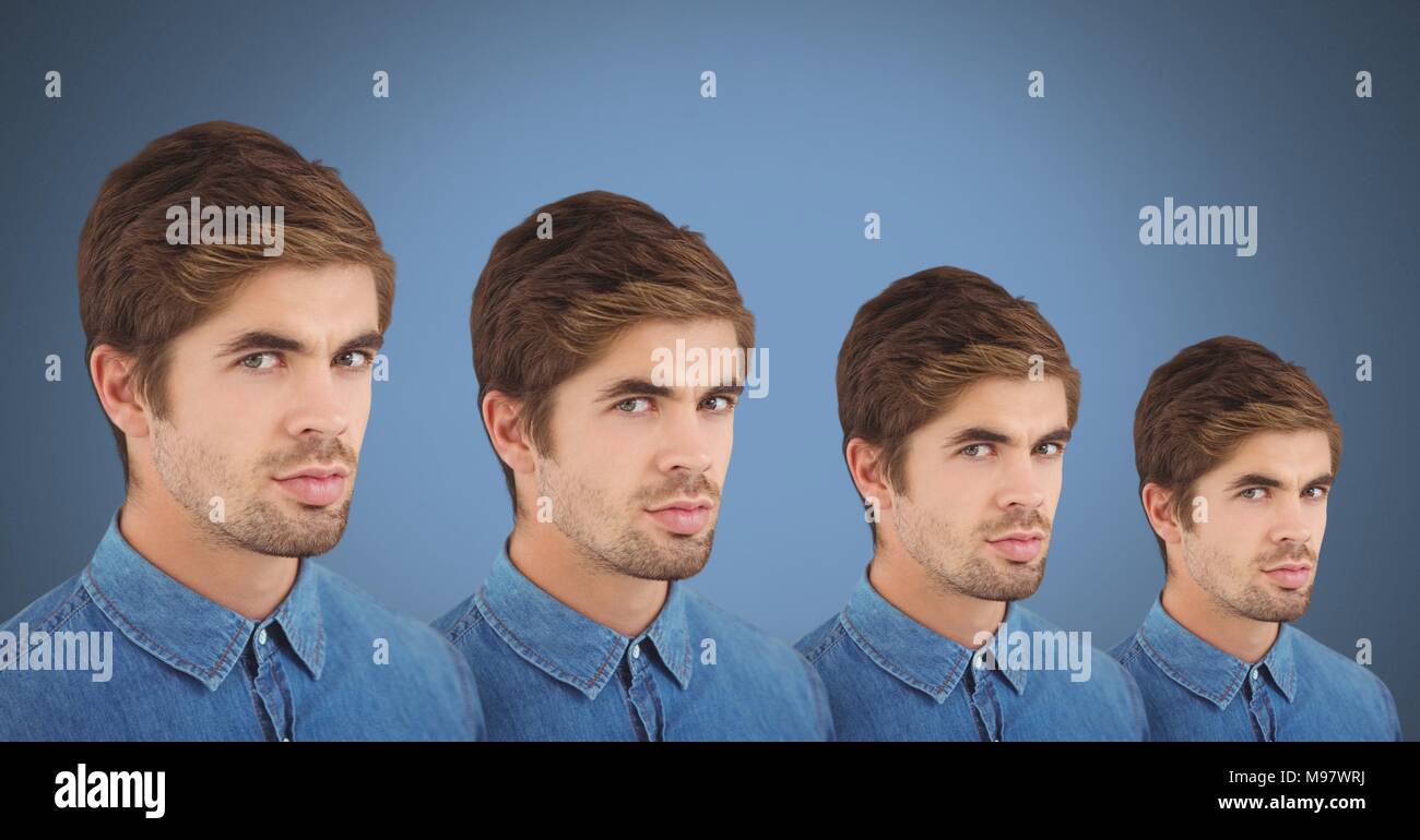 Clone men in row Stock Photo - Alamy