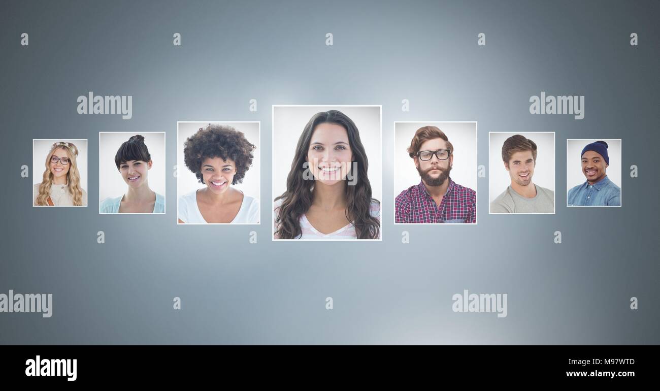 portrait profiles of different people Stock Photo - Alamy