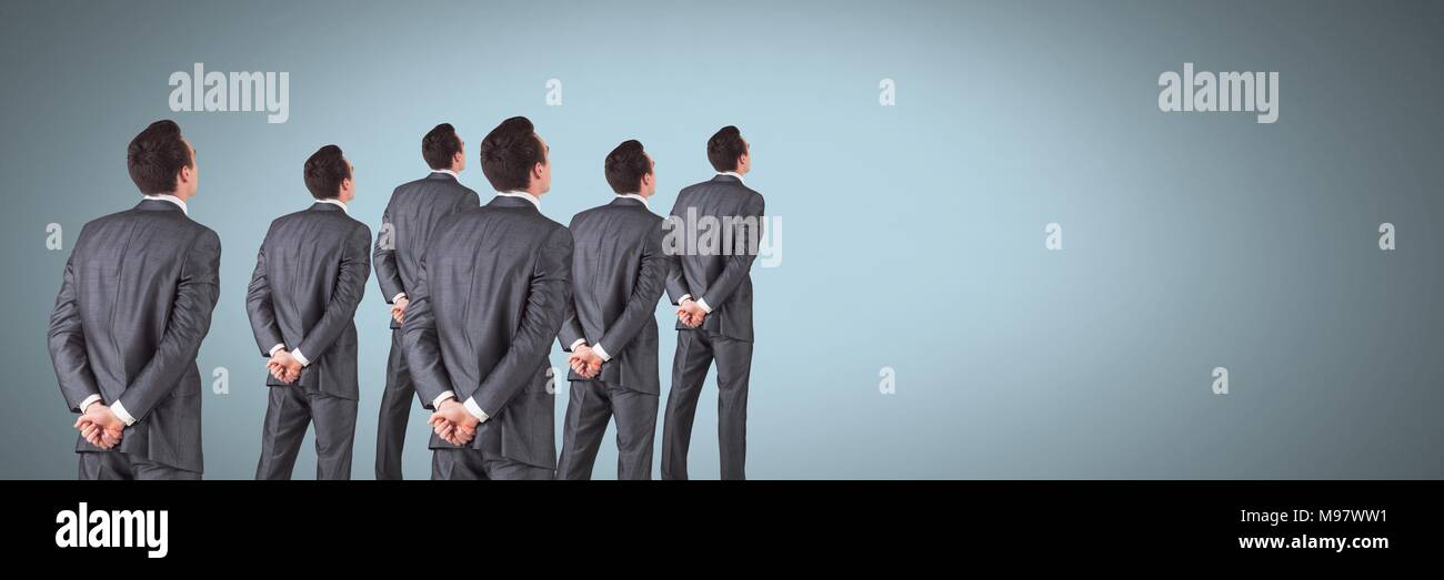 Clone men standing with back facing Stock Photo - Alamy