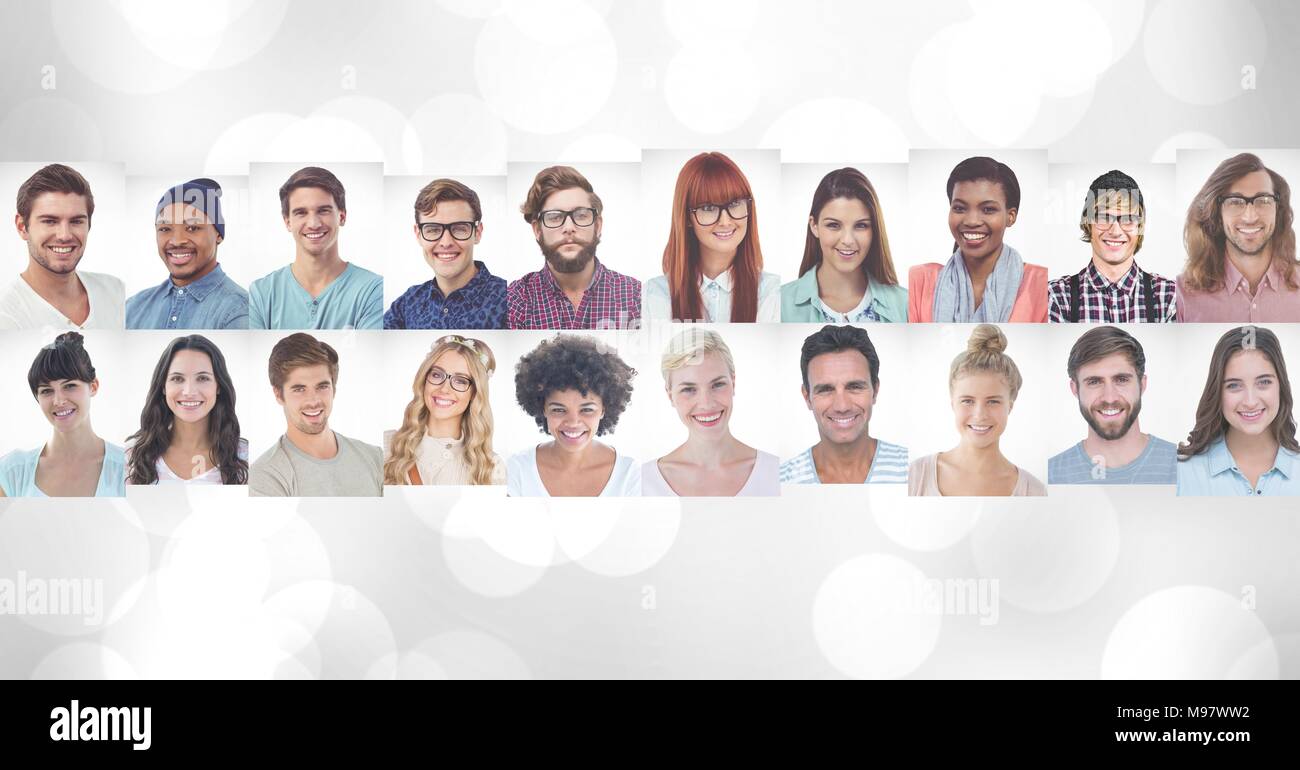 portrait profiles of different people Stock Photo - Alamy