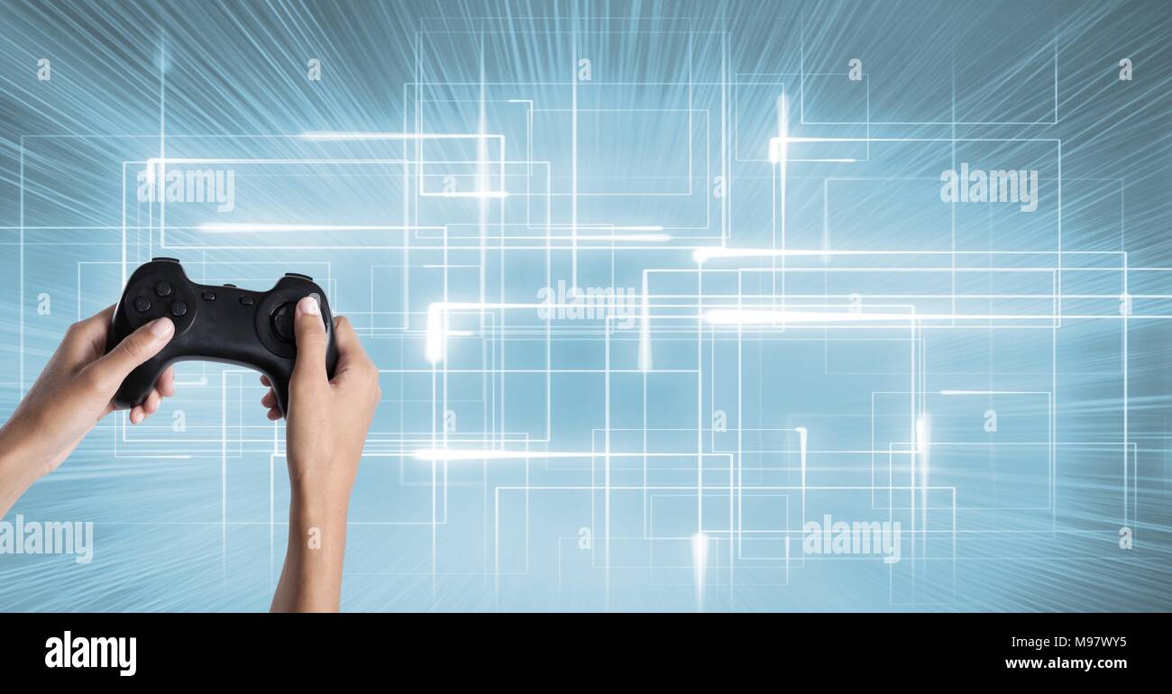 Female hands holding joystick hi-res stock photography and images - Alamy