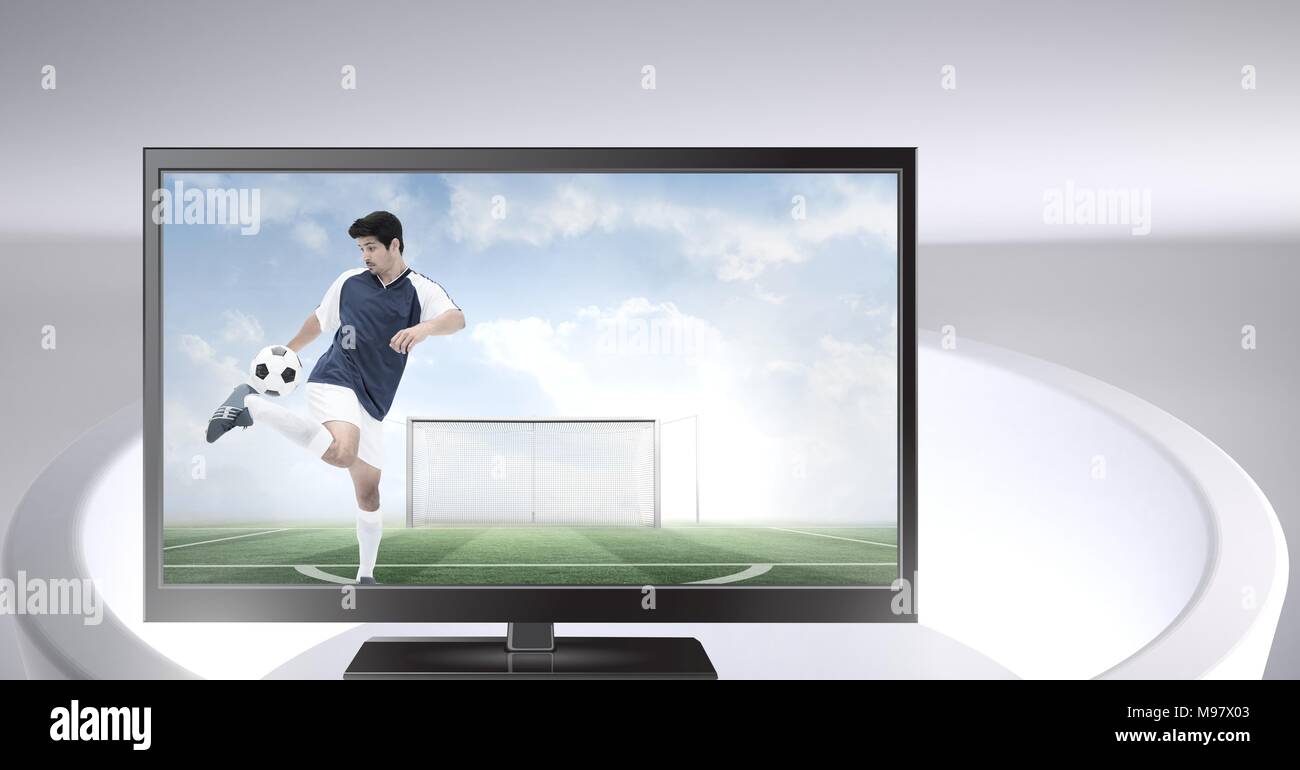 soccer player on television Stock Photo - Alamy