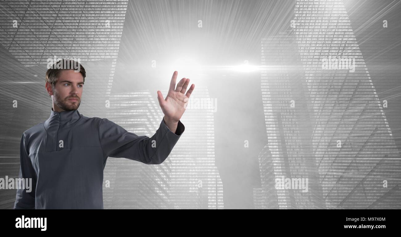 Man touching bright light Stock Photo - Alamy