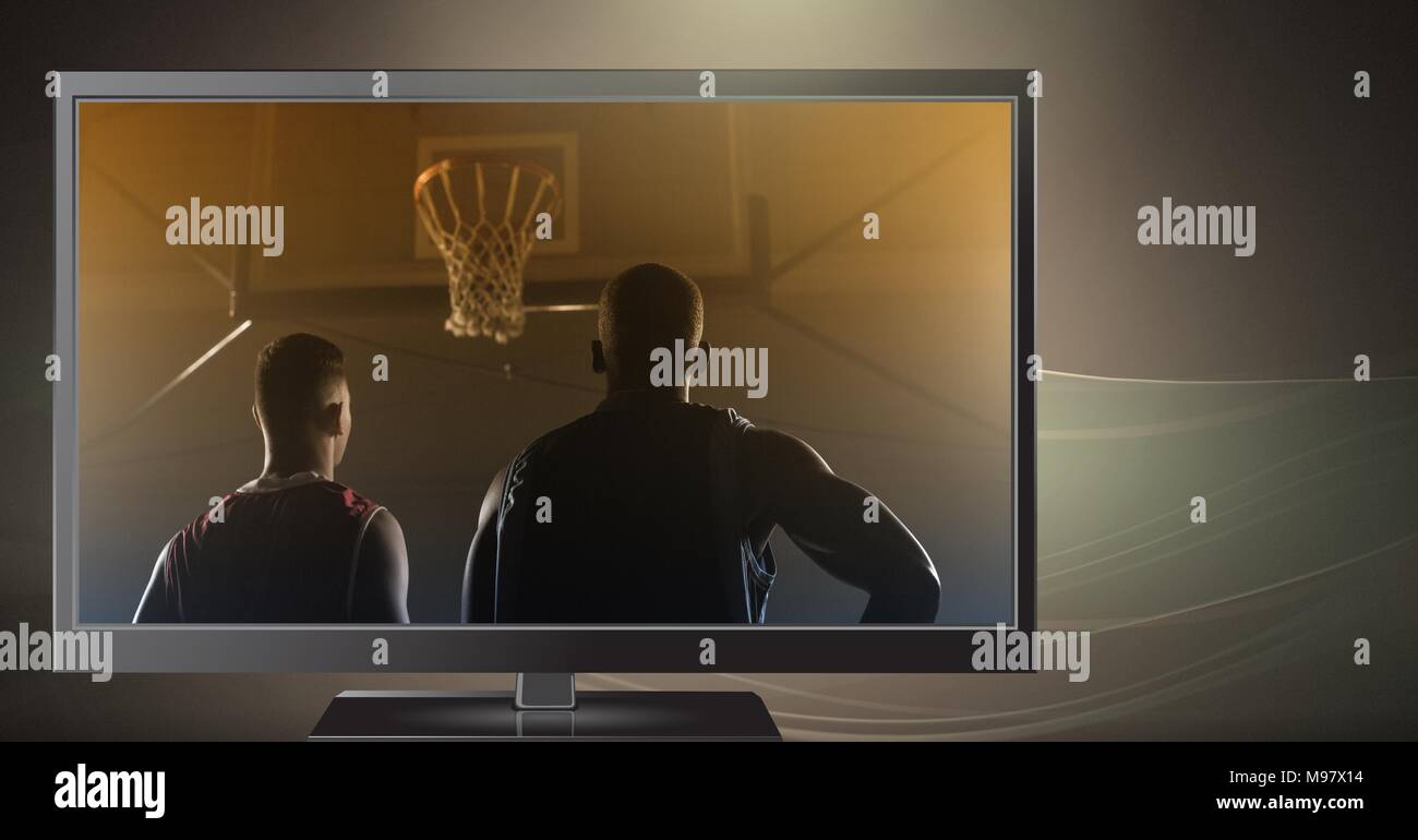 basketball players on television Stock Photo - Alamy