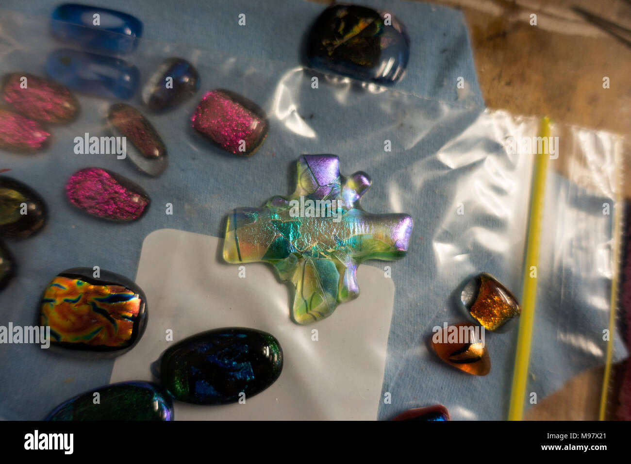 fused glass pieces Stock Photo - Alamy