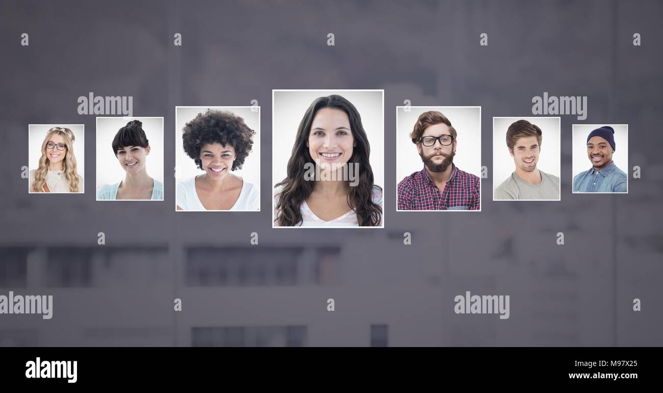 portrait profiles of different people Stock Photo - Alamy
