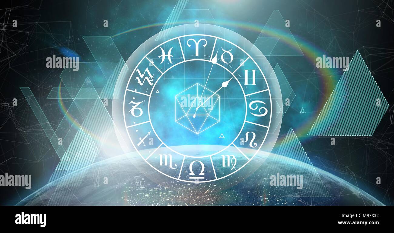 Astrology zodiac with planet and shapes Stock Photo - Alamy