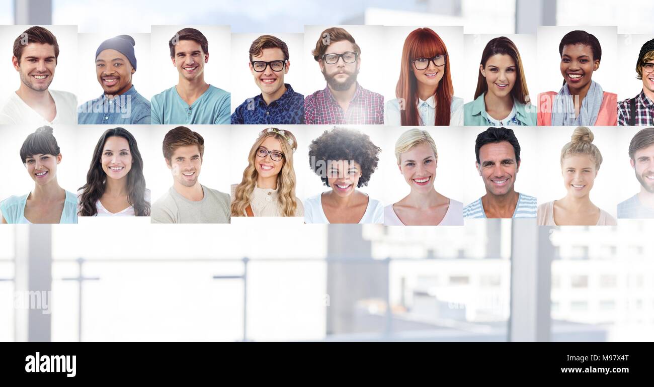 portrait profiles of different people Stock Photo - Alamy