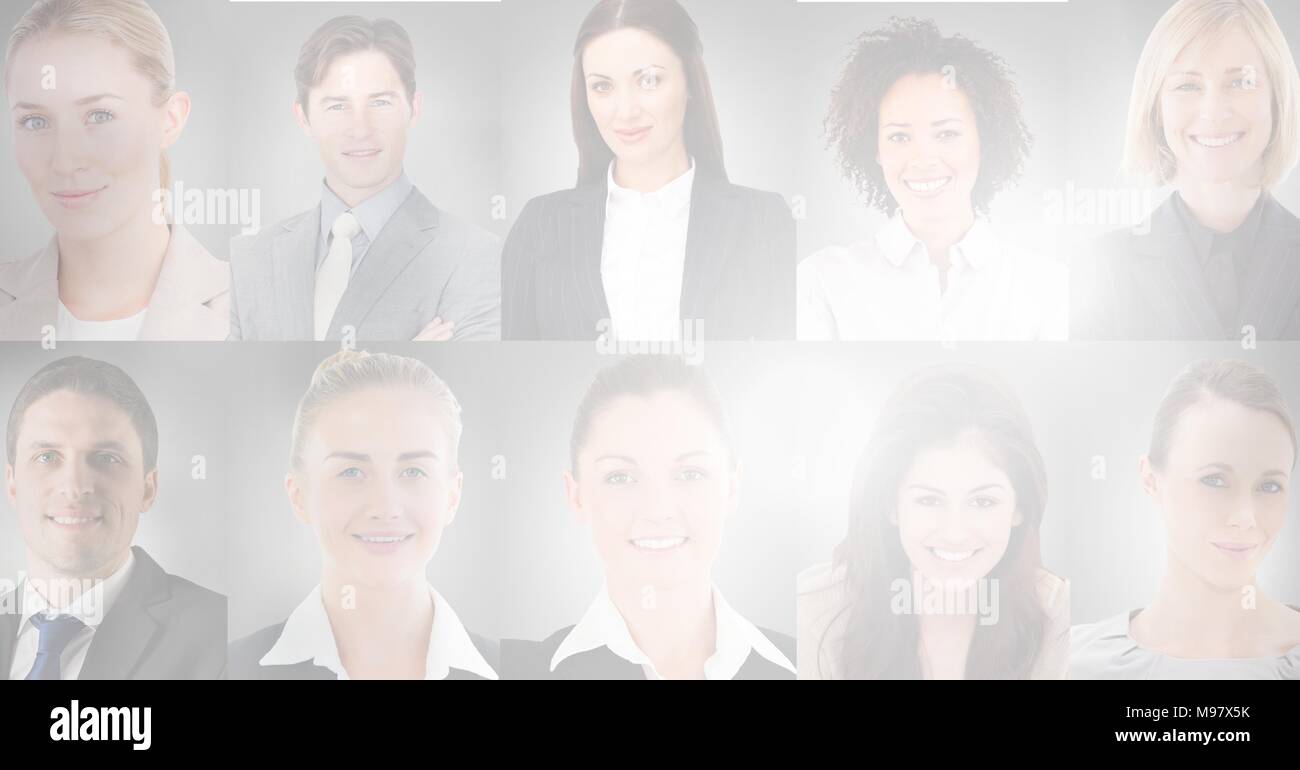 portrait profiles of different people background Stock Photo - Alamy