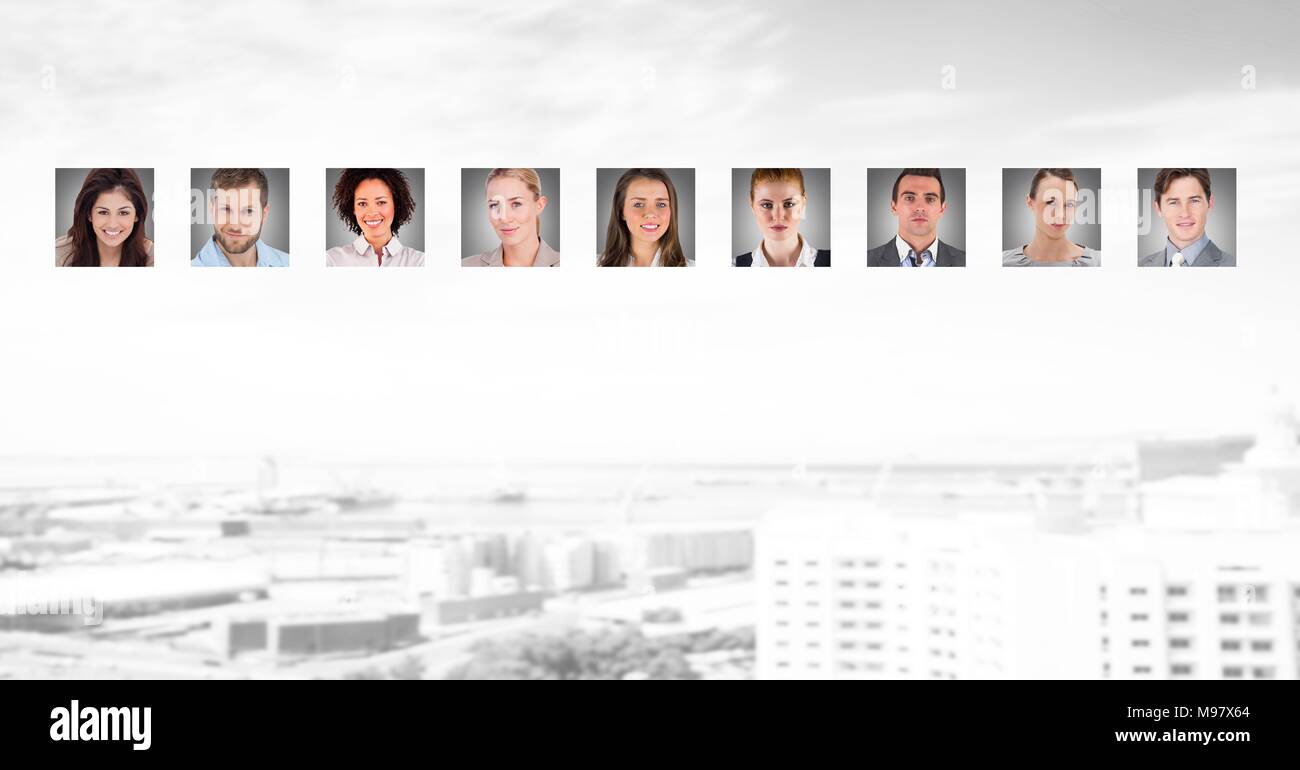 portrait profiles of different people Stock Photo - Alamy