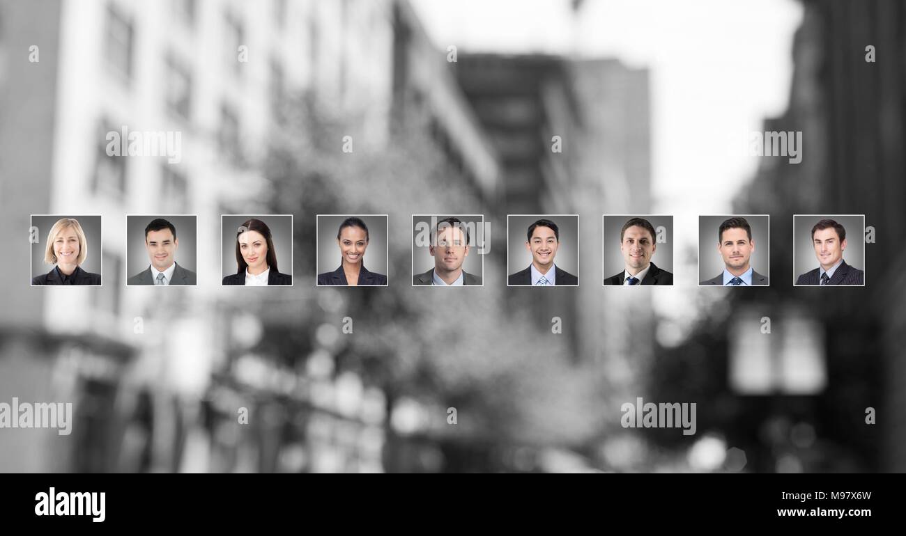 portrait profiles of different people Stock Photo - Alamy