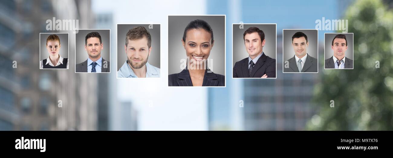 portrait profiles of different people Stock Photo - Alamy