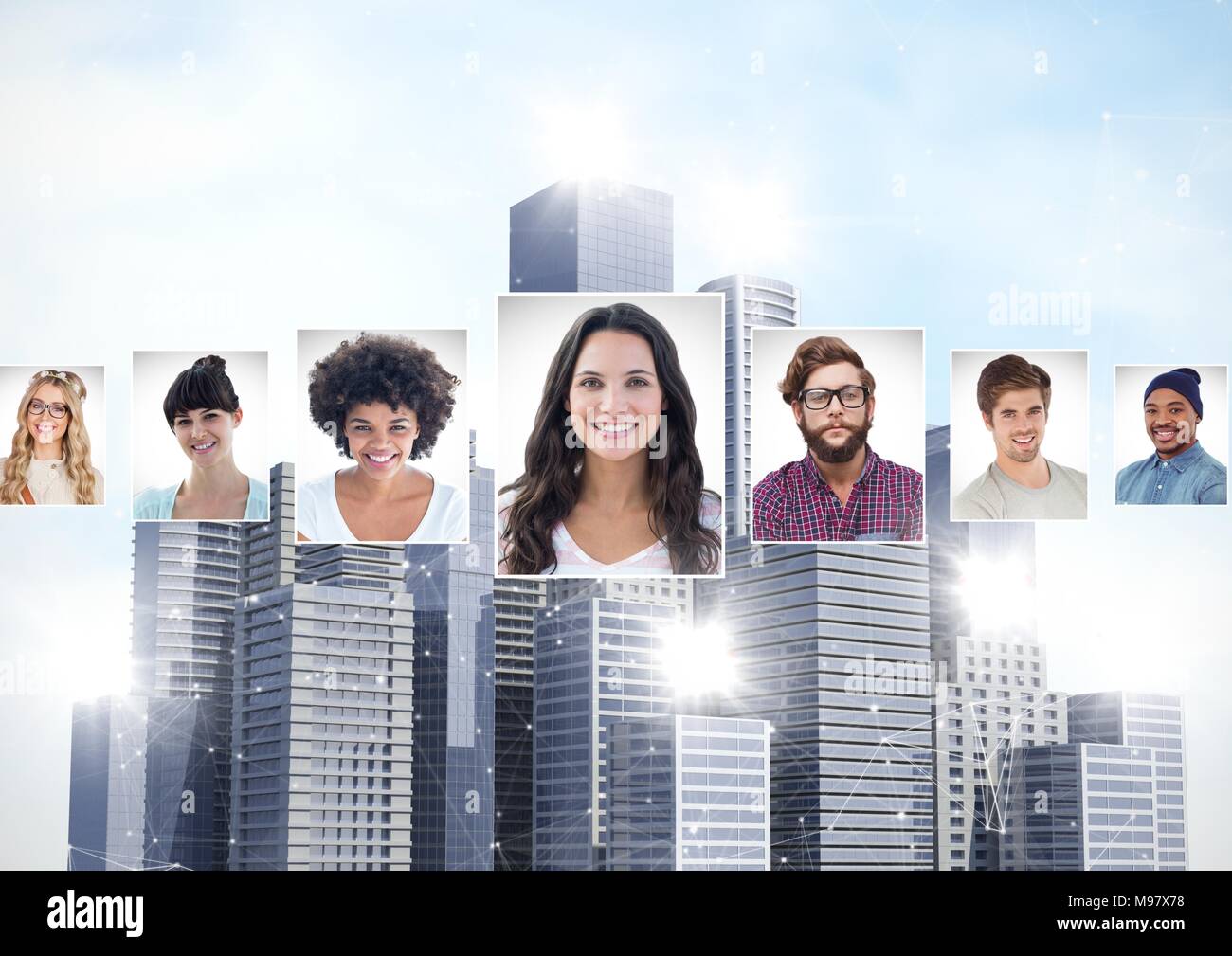 portrait profiles of different people Stock Photo - Alamy