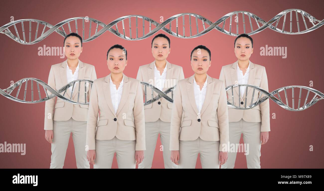 Clone women with genetic DNA Stock Photo - Alamy