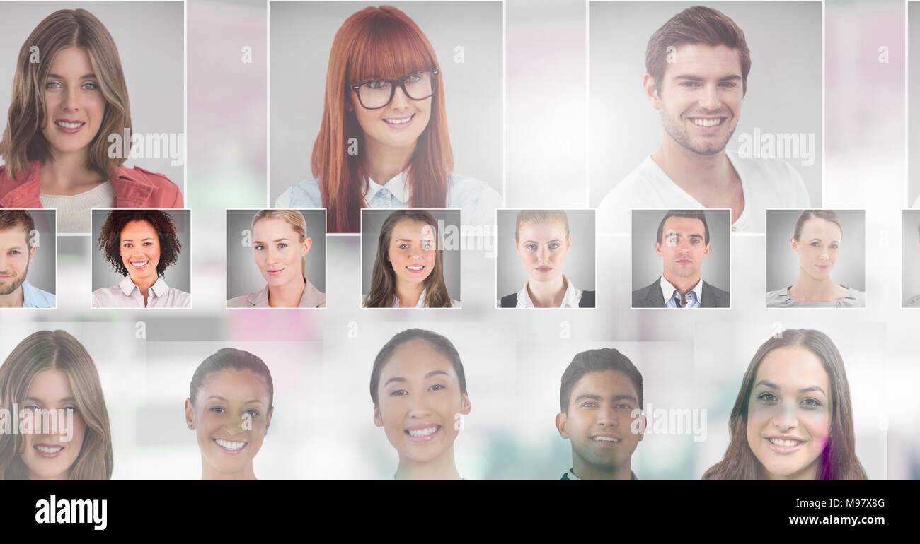 portrait profiles of different people Stock Photo - Alamy