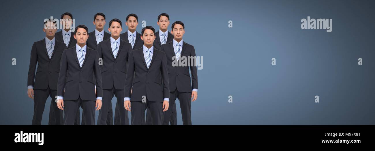 Clone men in group Stock Photo - Alamy