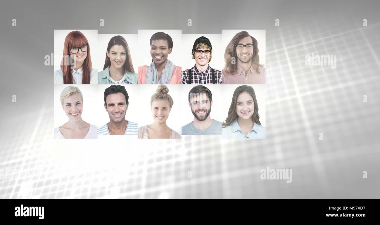portrait profiles of different people Stock Photo - Alamy