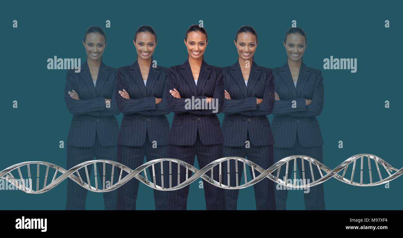 Clone women with genetic DNA Stock Photo - Alamy