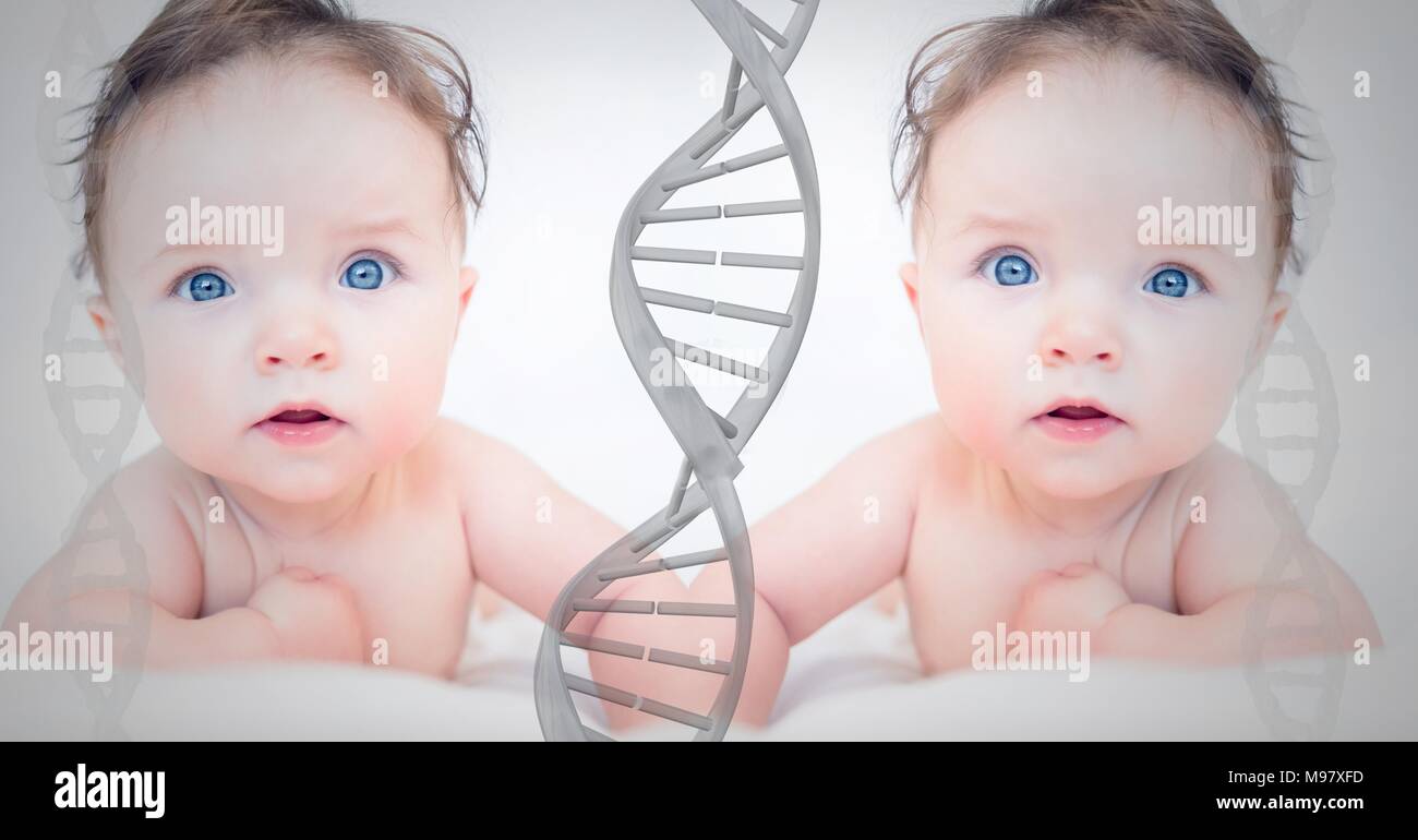 Baby clone twin with genetic DNA Stock Photo - Alamy