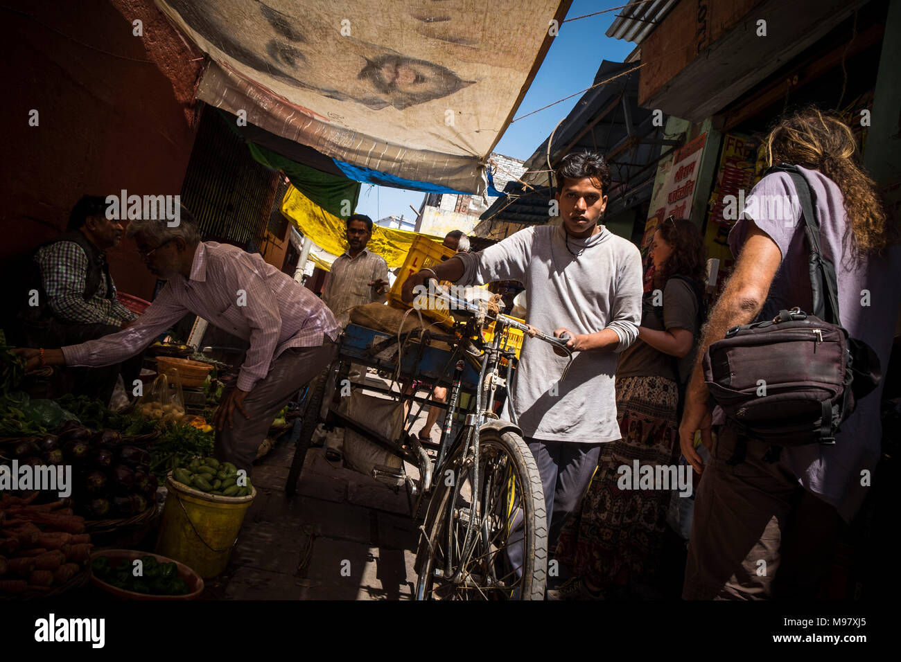 India, Varanasi, local market Stock Photo - Alamy